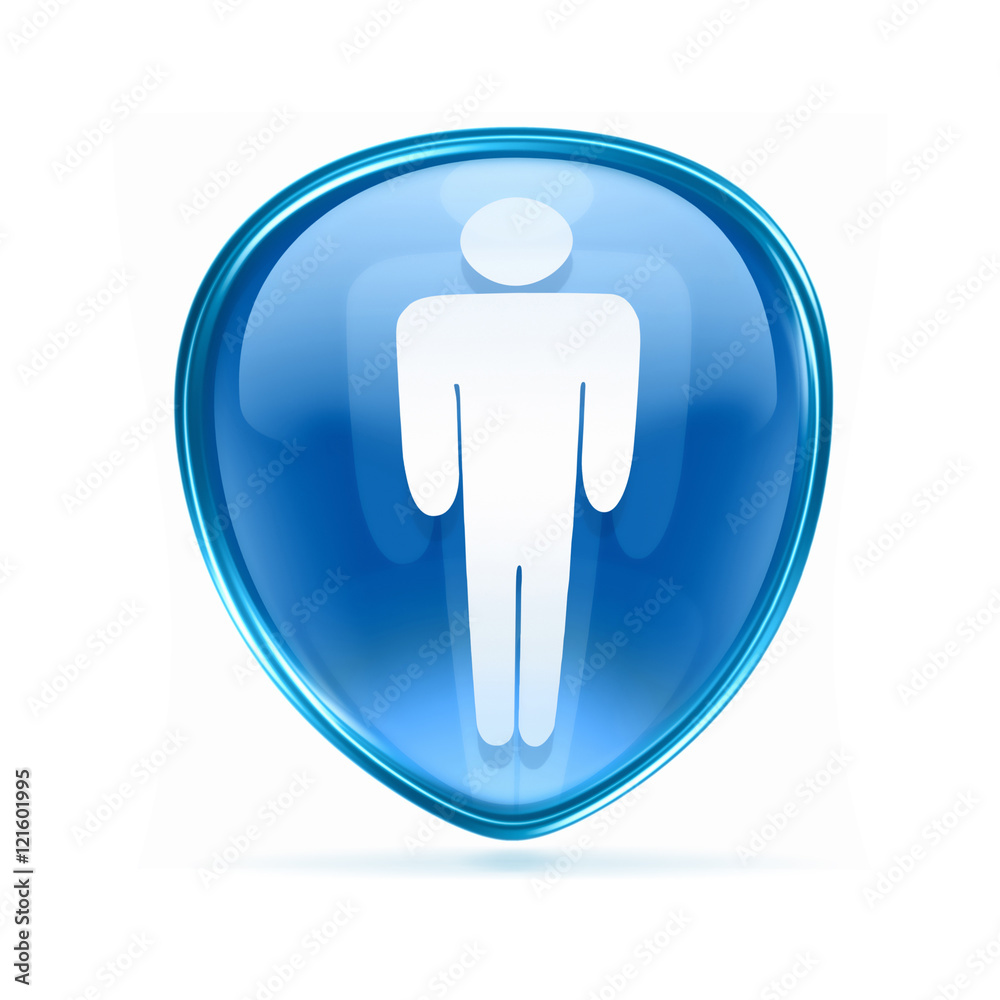 men icon blue, isolated on white background. Stock Illustration | Adobe ...