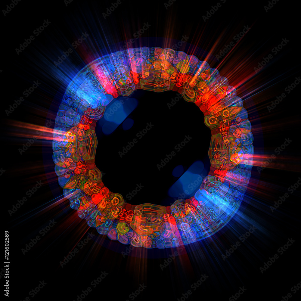 Abstract ring background with luminous swirling backdrop. Glowing ...