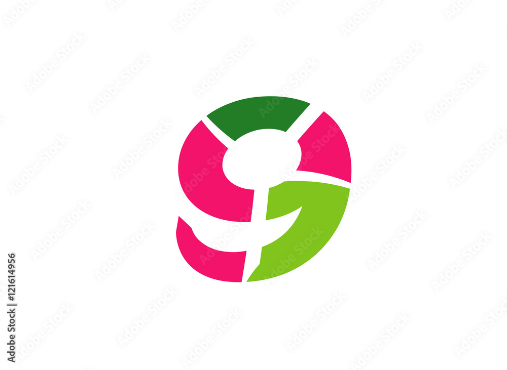 Vector sign spherical number 9 Stock Vector | Adobe Stock