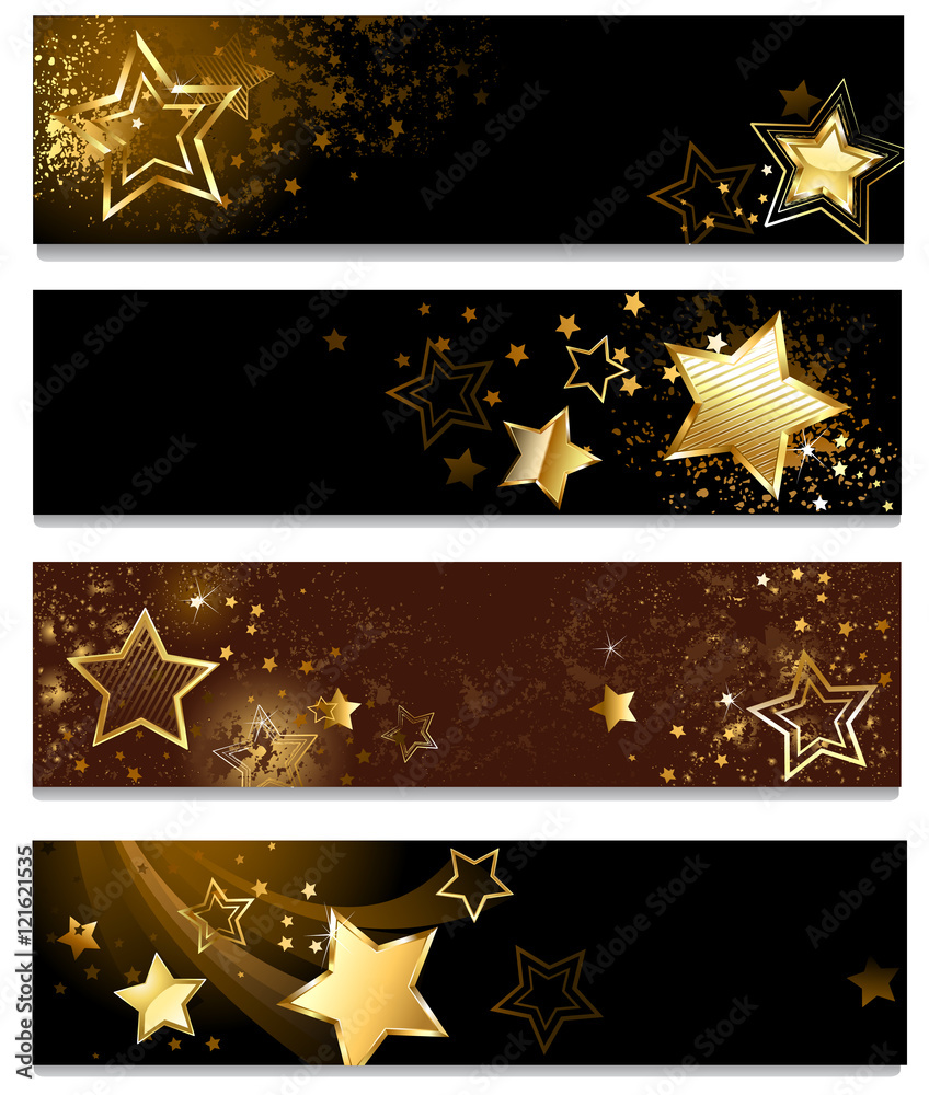 Four Banners with Stars Stock Vector | Adobe Stock