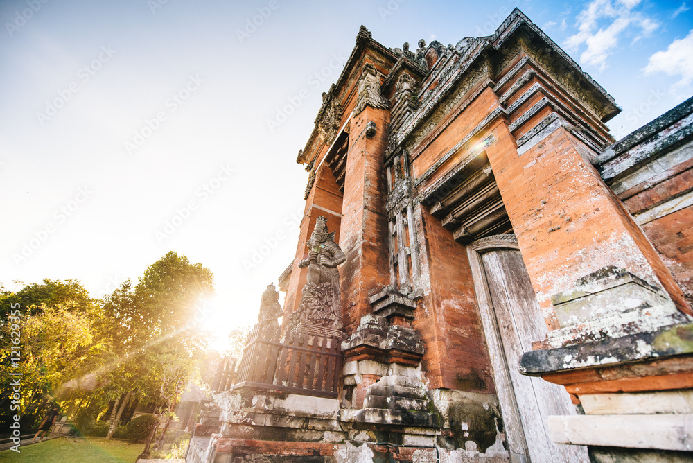 Stone hindu Temple in Bali, Indonesia. Asia religion with exotic ...