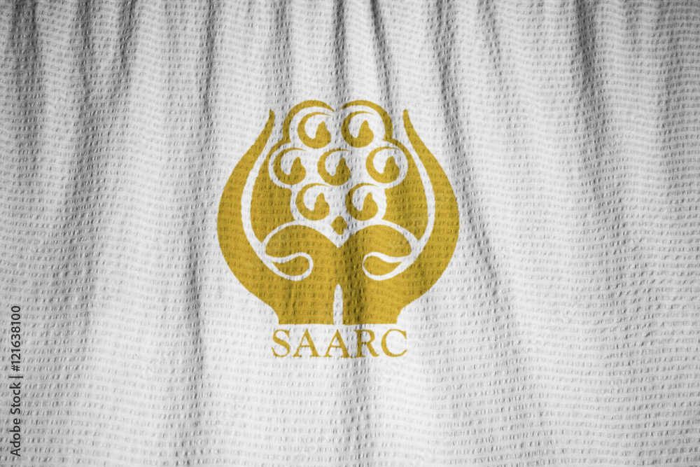 Closeup of Ruffled SAARC Flag, SAARC Flag Blowing in Wind Stock Photo ...
