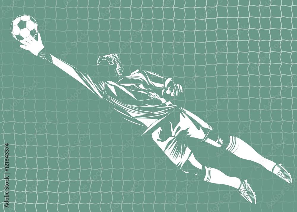 vector illustration of goalkeeper with net on background Stock Vector ...