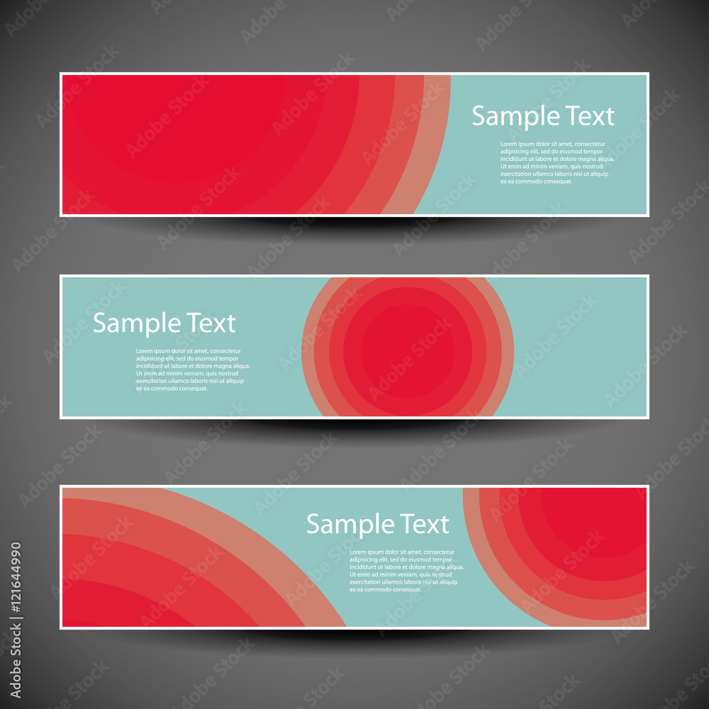 Banner or Header Design with Big Red Circles Stock Vector | Adobe Stock