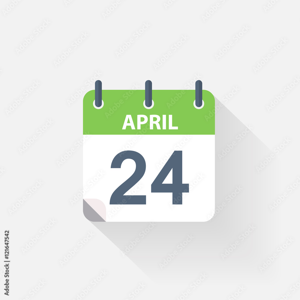 24 april calendar icon Stock Vector | Adobe Stock