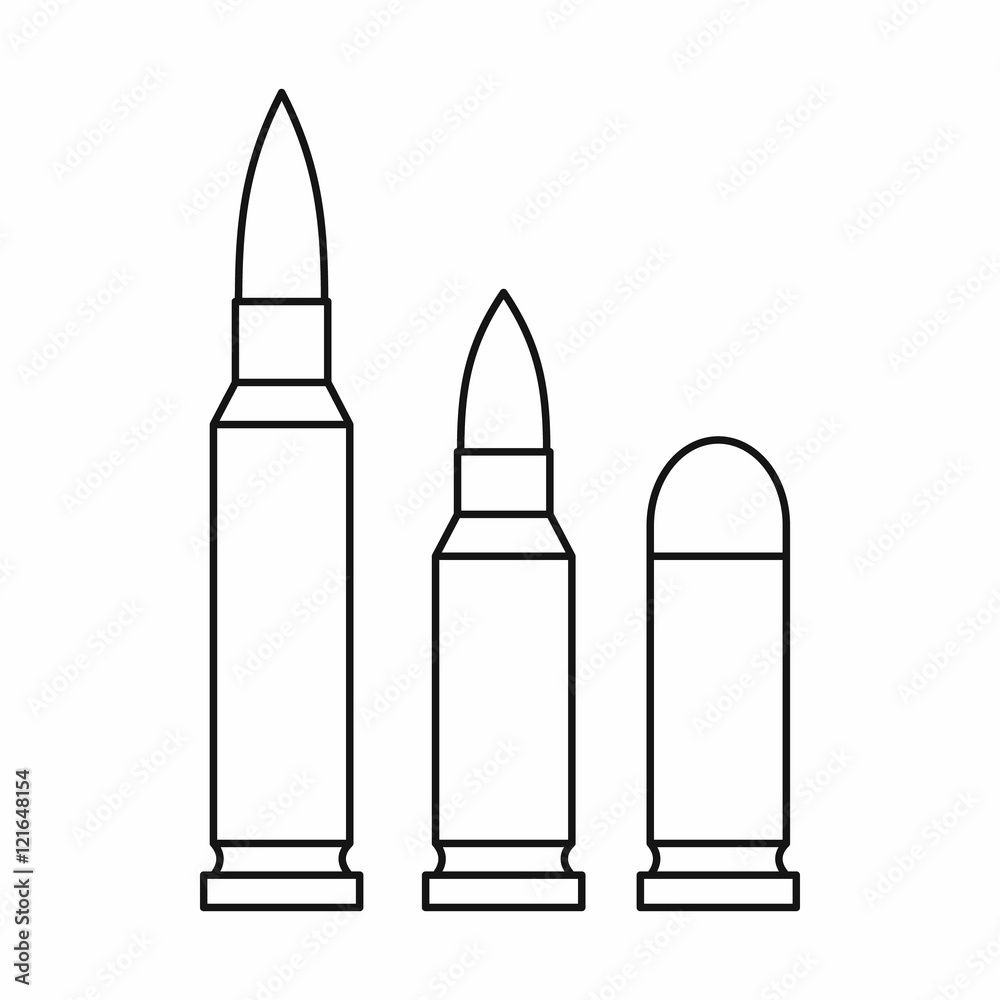 Bullets icon in outline style on a white background Stock Vector ...