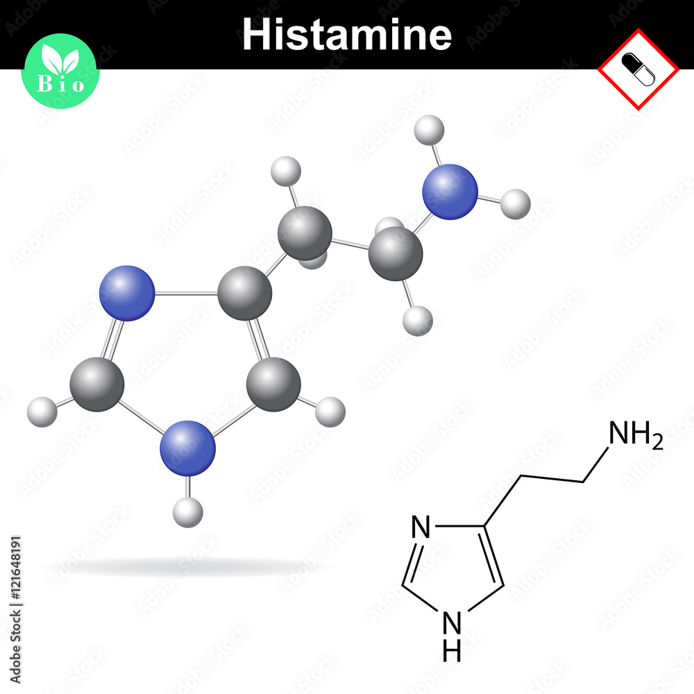 Histamine structural chemical formula Stock Vector | Adobe Stock