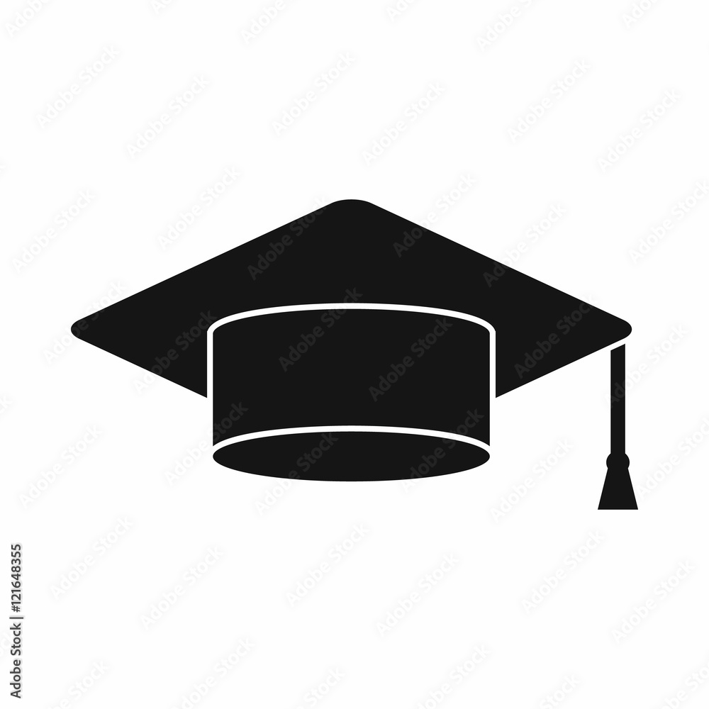 Cap student icon in simple style isolated on white background ...
