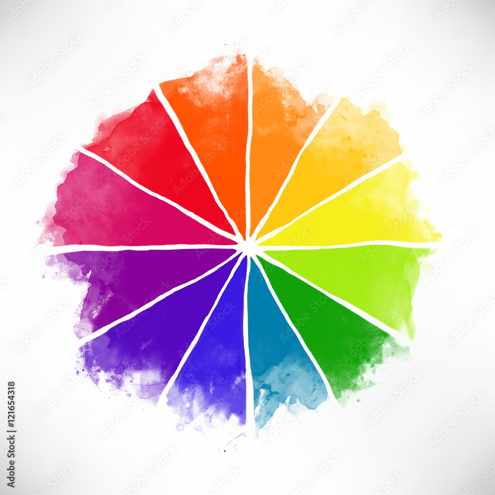 Handmade color wheel. Isolated watercolor spectrum. Stock Vector ...