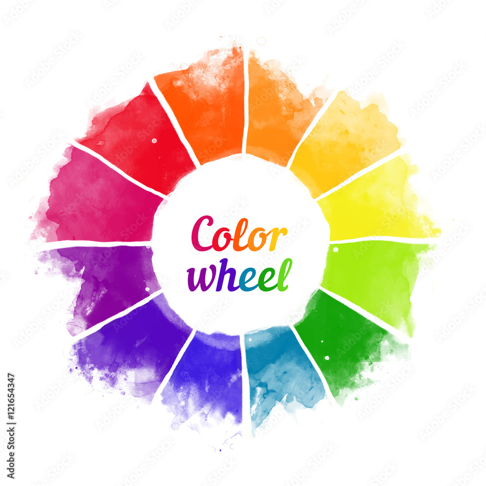 Handmade color wheel. Isolated watercolor spectrum. Stock Vector ...