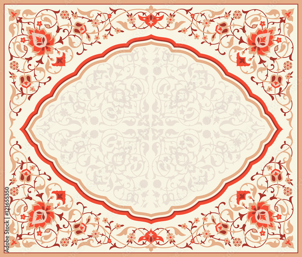 Floral frame in arabic style Stock Vector | Adobe Stock