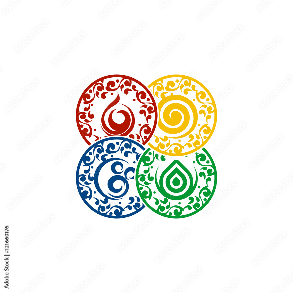 Four Element Logo Vector Image Icon Stock Vector | Adobe Stock