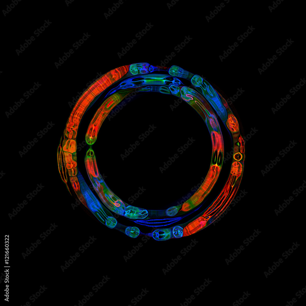 Abstract ring background with luminous swirling backdrop. Glowing ...