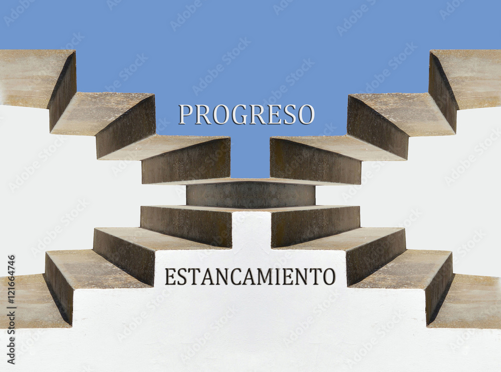 Progreso, estancamiento, escaleras, escalones, subida, bajada Stock ...