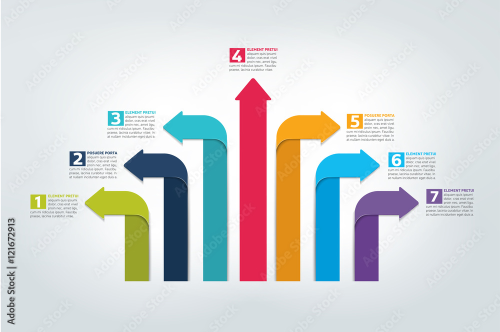 Arrow infographics scheme, diagram, chart, flowchart. Vector. Stock ...