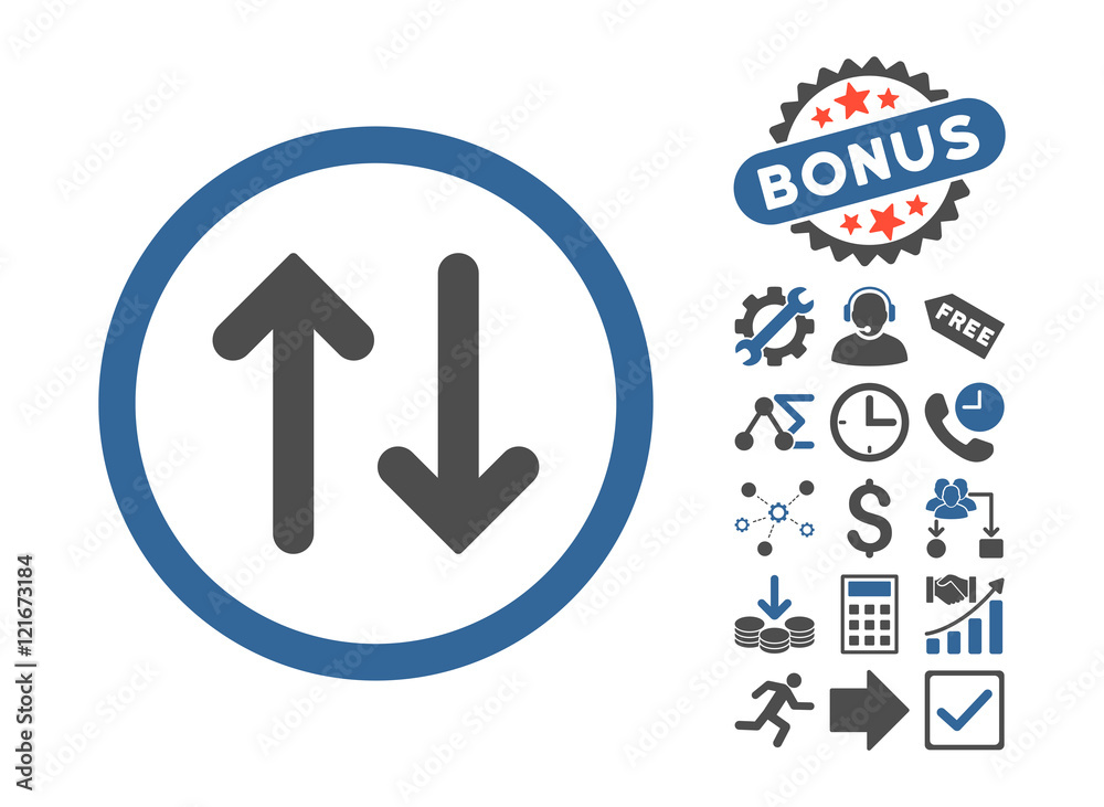 Flip icon with bonus symbols. Vector illustration style is flat iconic ...