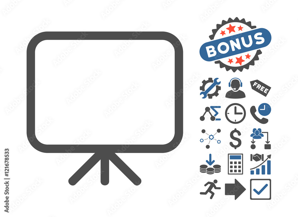Presentation Screen pictograph with bonus pictures. Vector illustration ...