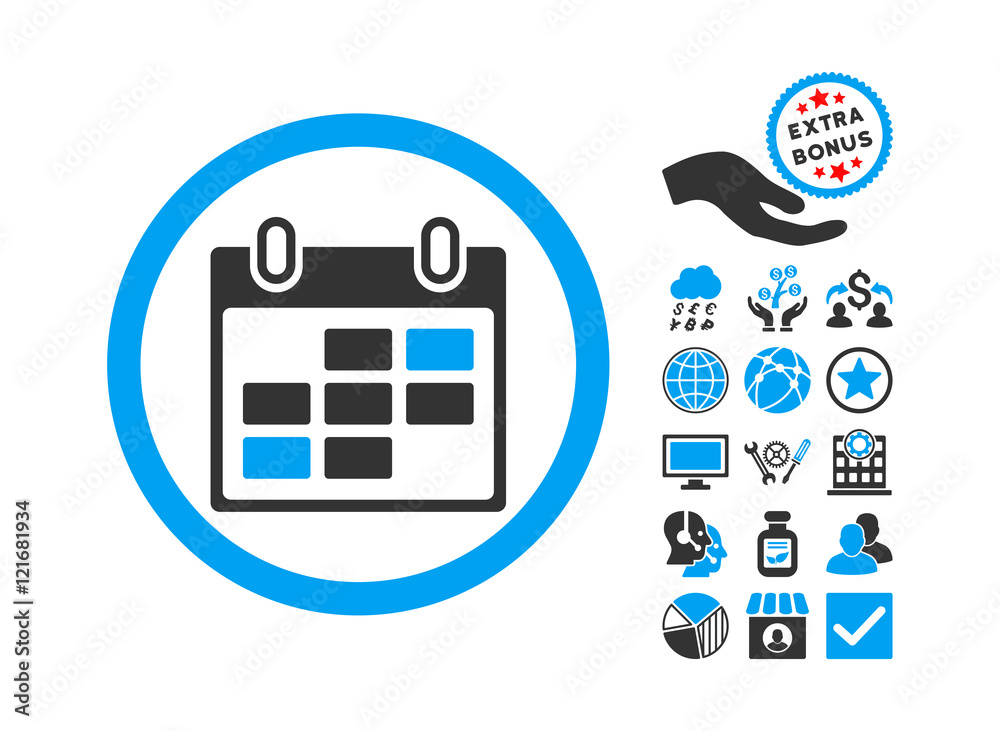 Calendar Days pictograph with bonus pictogram. Vector illustration ...