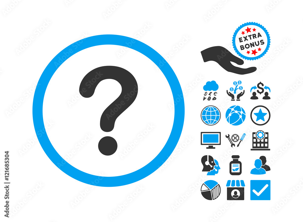 Question pictograph with bonus icon set. Vector illustration style is ...