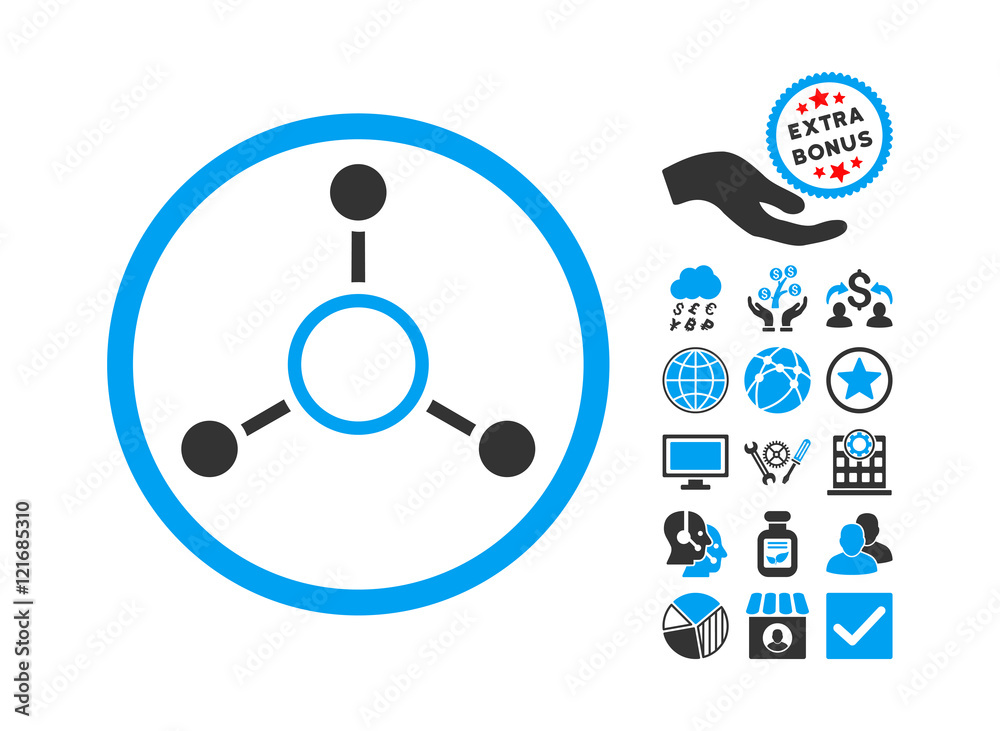 Radial Structure icon with bonus images. Vector illustration style is ...