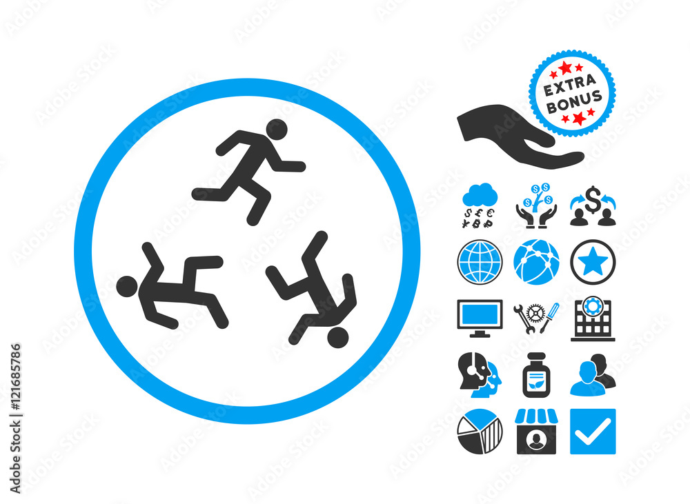 Running Men pictograph with bonus clip art. Vector illustration style ...