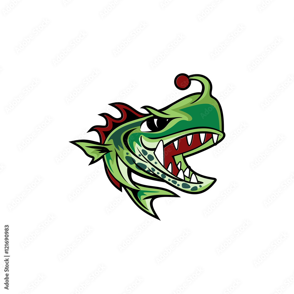 Monster Fish Character Illustration Logo Vector Image Stock Vector ...