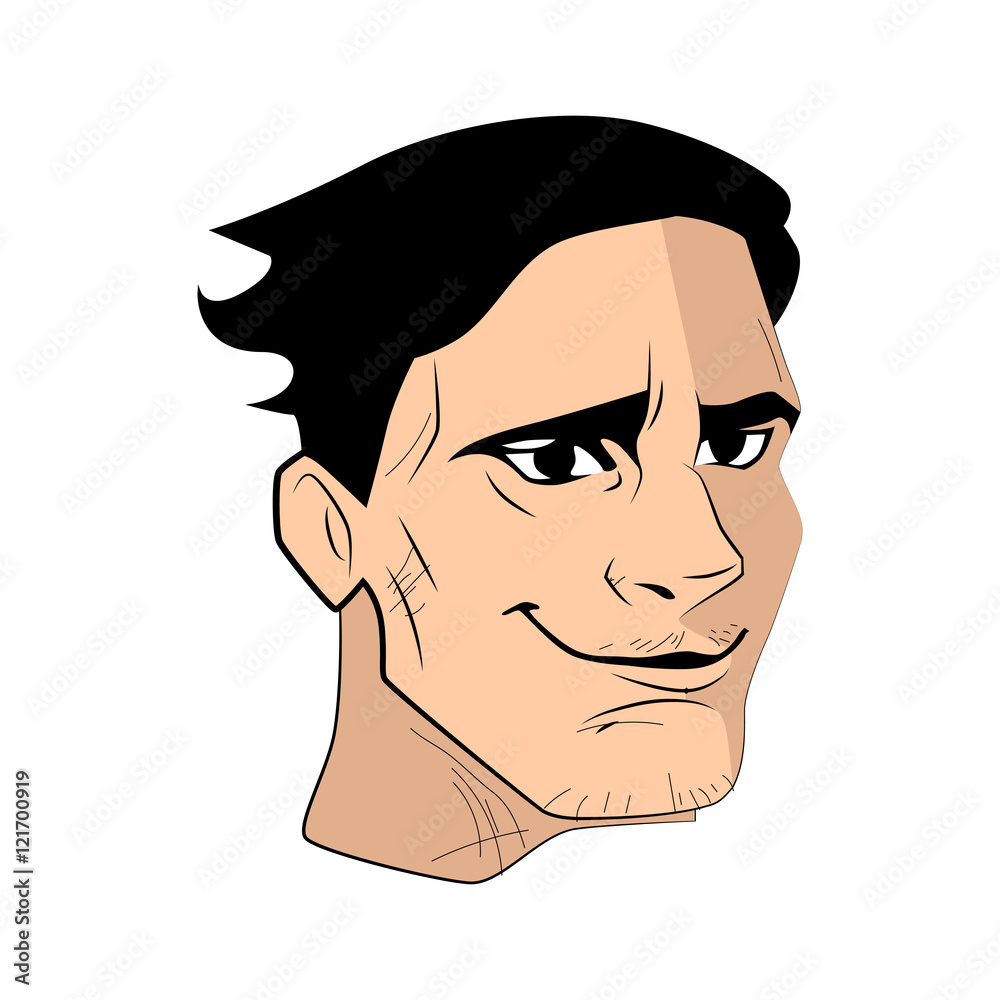 The rude man face vector illustration. Stock Vector | Adobe Stock