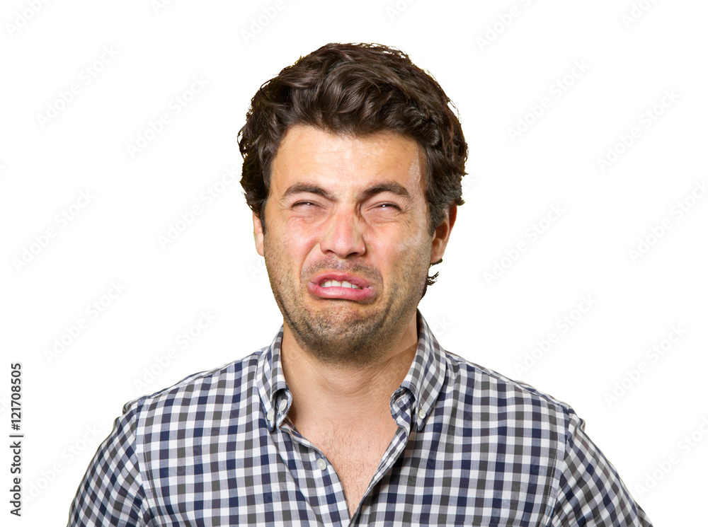 Young tired man isolated Stock Photo | Adobe Stock