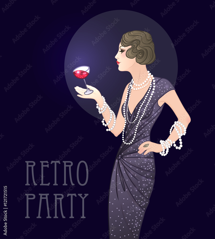 Retro party invitation design template. Vector illustration. Stock ...