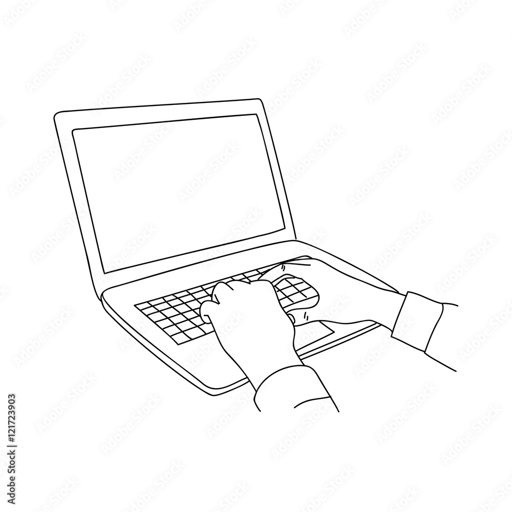 Laptop Keyboard Drawing