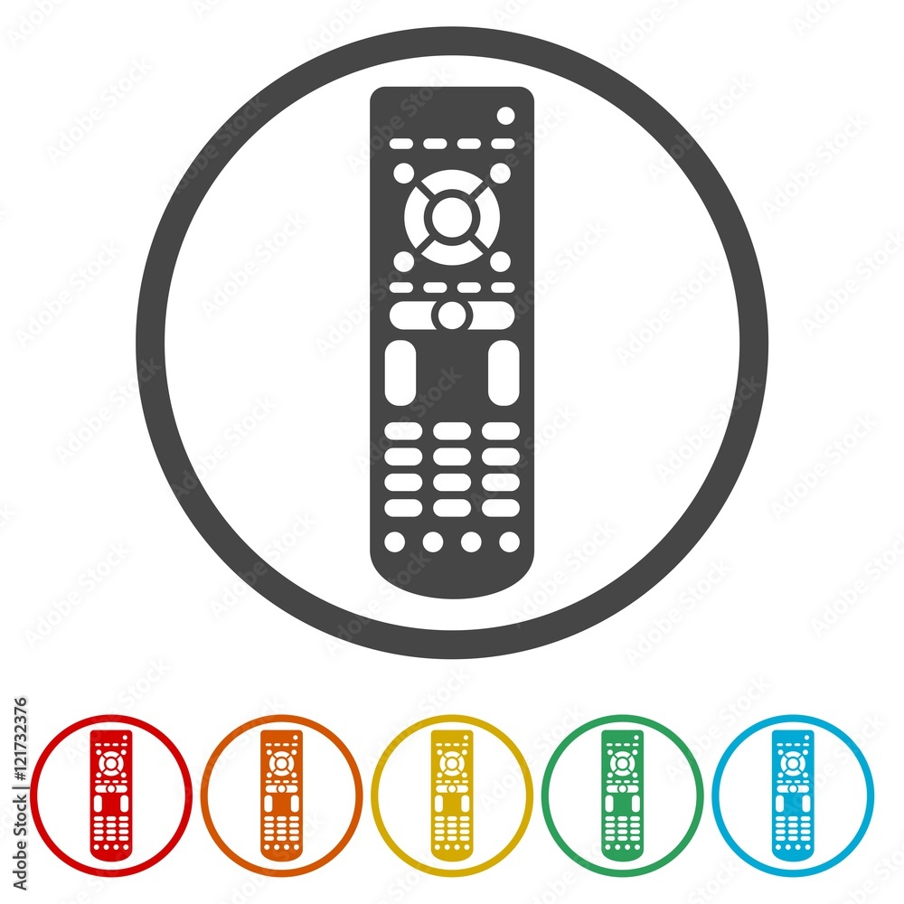 Remote control flat circle icon Stock Vector | Adobe Stock