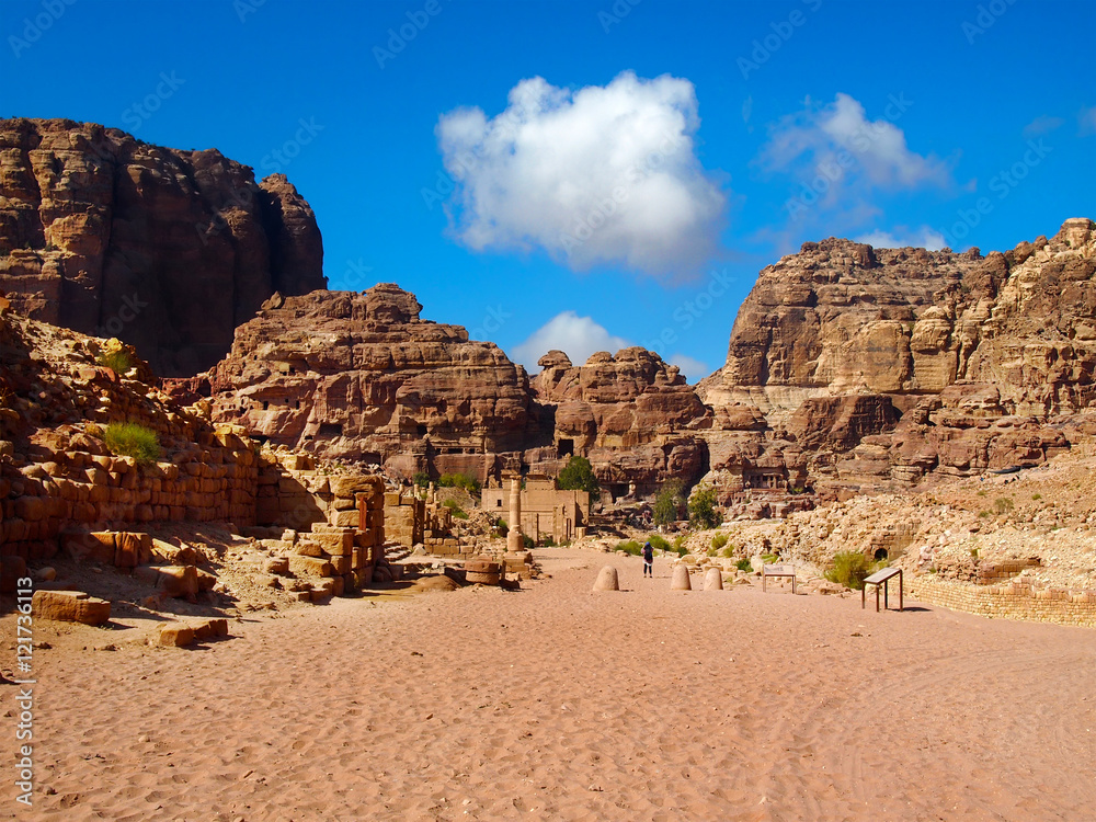 Temenos gate in Petra (Rose City), Jordan. The city of Petra was Stock ...