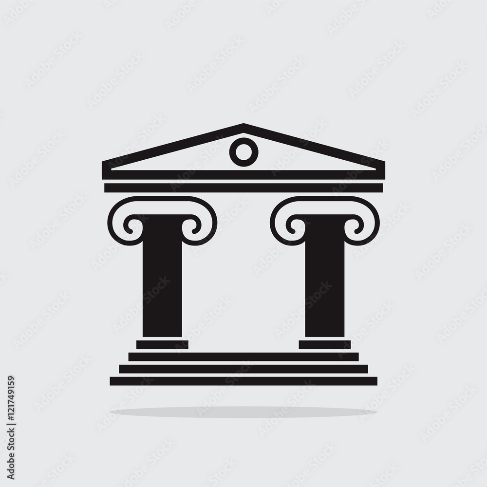 vector icon of ancient greek architecture building with columns Stock ...