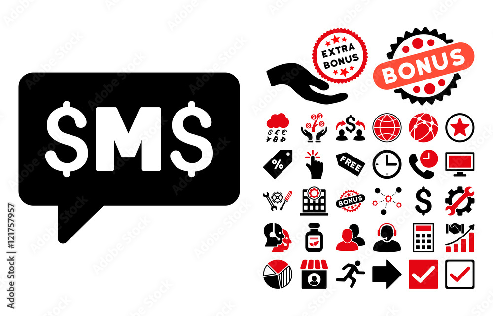 Text Message Icon Red