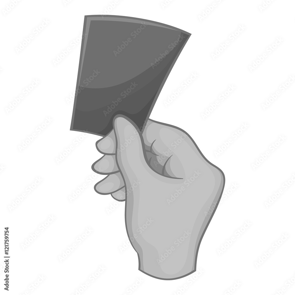 Card football icon in black monochrome style isolated on white ...