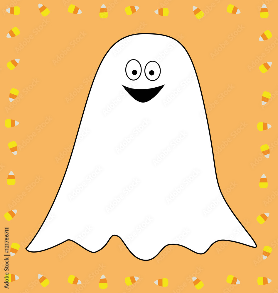 Candy Corn Ghost Stock Vector | Adobe Stock