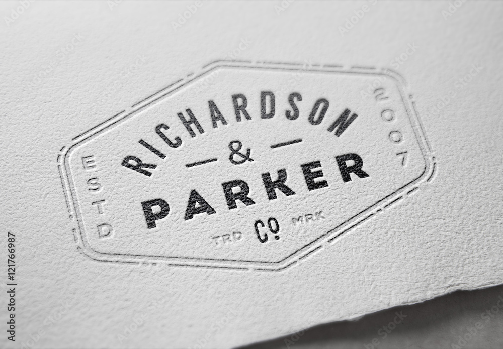 Letterpress Logo Mockup Stock Template | Adobe Stock
