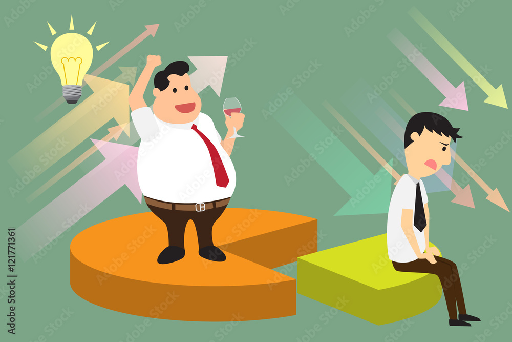 Market competition. Competing business sectors concept represent Stock ...