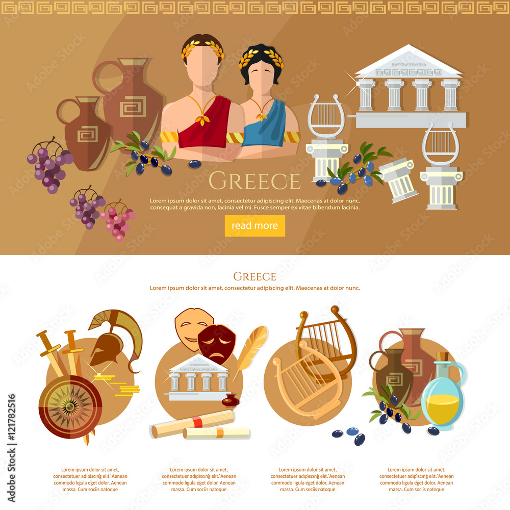 Ancient Greece and Ancient Rome infographics Stock Vector | Adobe Stock