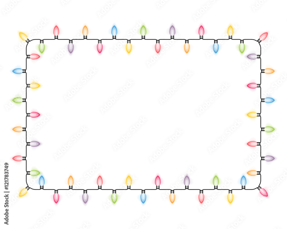 Christmas Lights Frame Stock Vector | Adobe Stock
