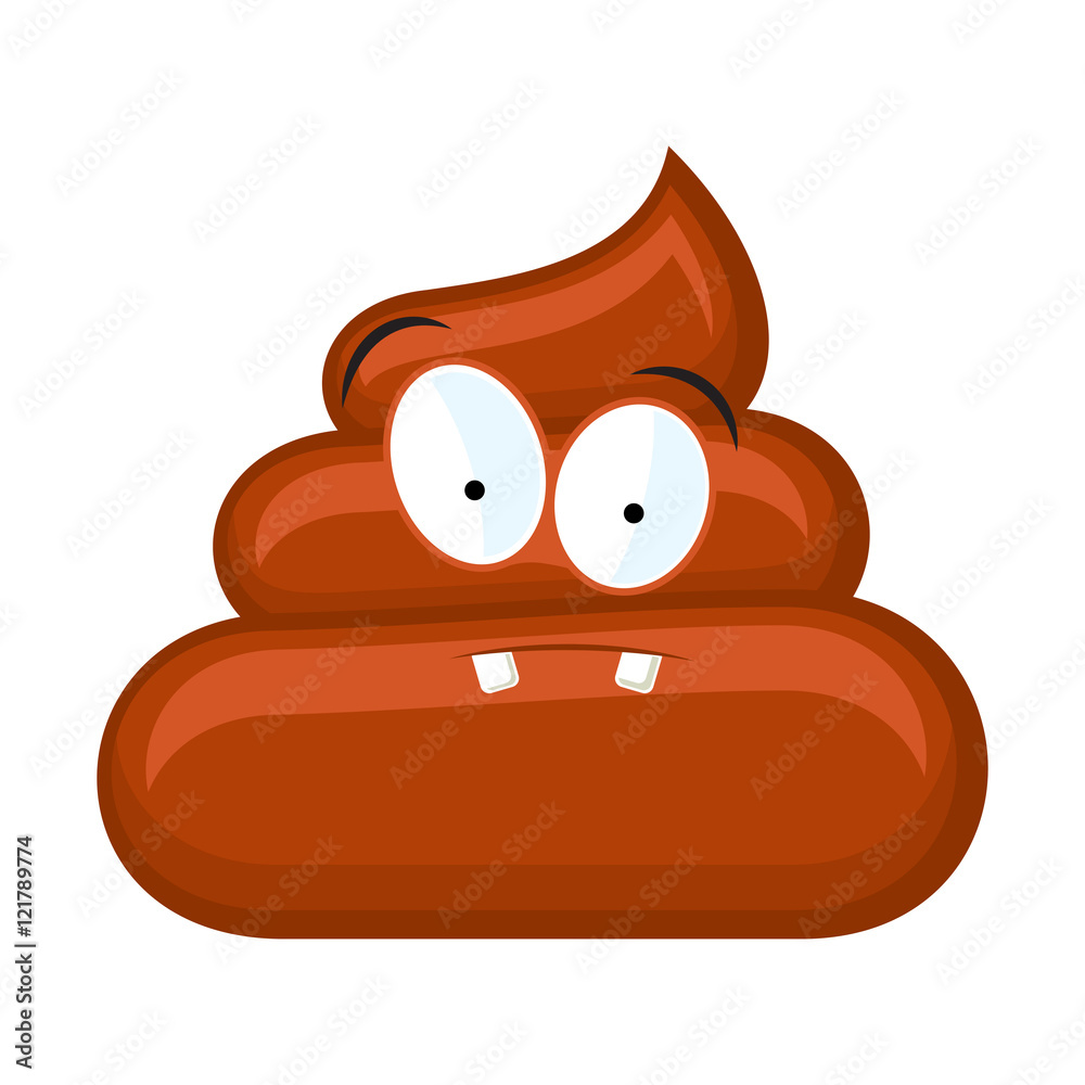 Confused poo isolated white Stock Vector | Adobe Stock