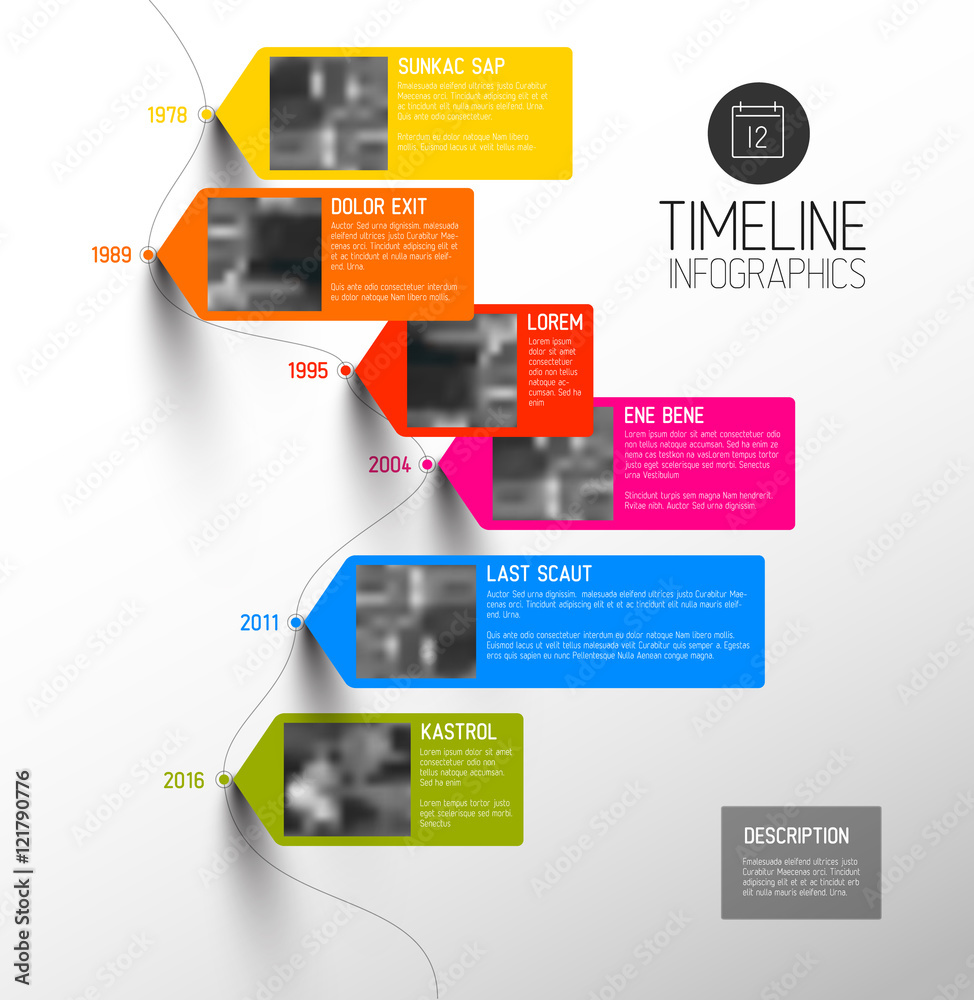 Vector colorful vertical timeline infographic Stock Vector | Adobe Stock
