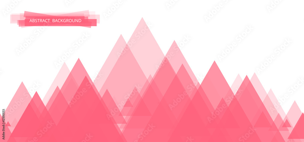 Geometric colorful bright banner made of triangles. Pink header design ...