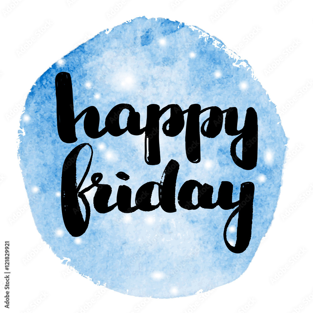 Happy friday. Ink hand lettering. Stock Vector | Adobe Stock