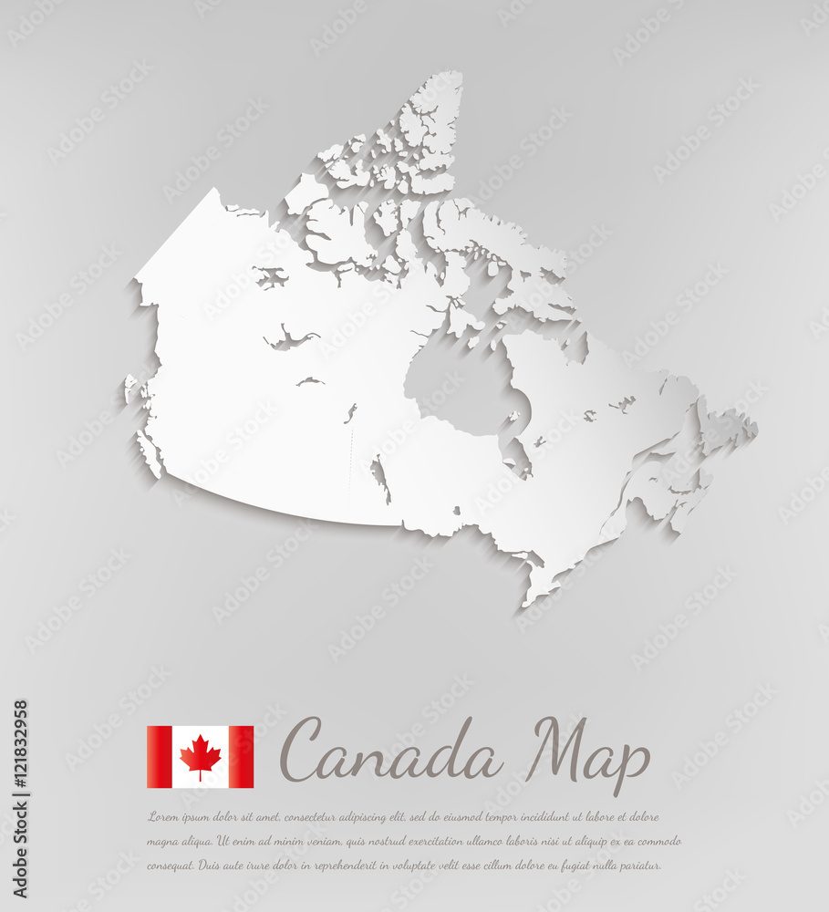 Canada map. 3D vector map with smooth shadow Stock Vector | Adobe Stock