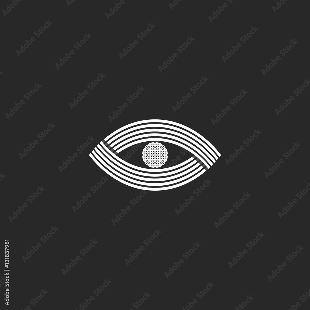 Eye logo monogram creative design mockup. Black and white simple media ...