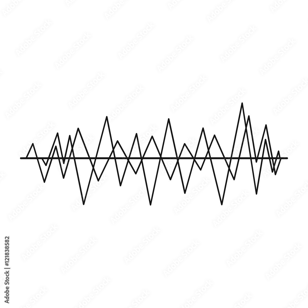 Sound wave icon in simple style on a white background vector ...
