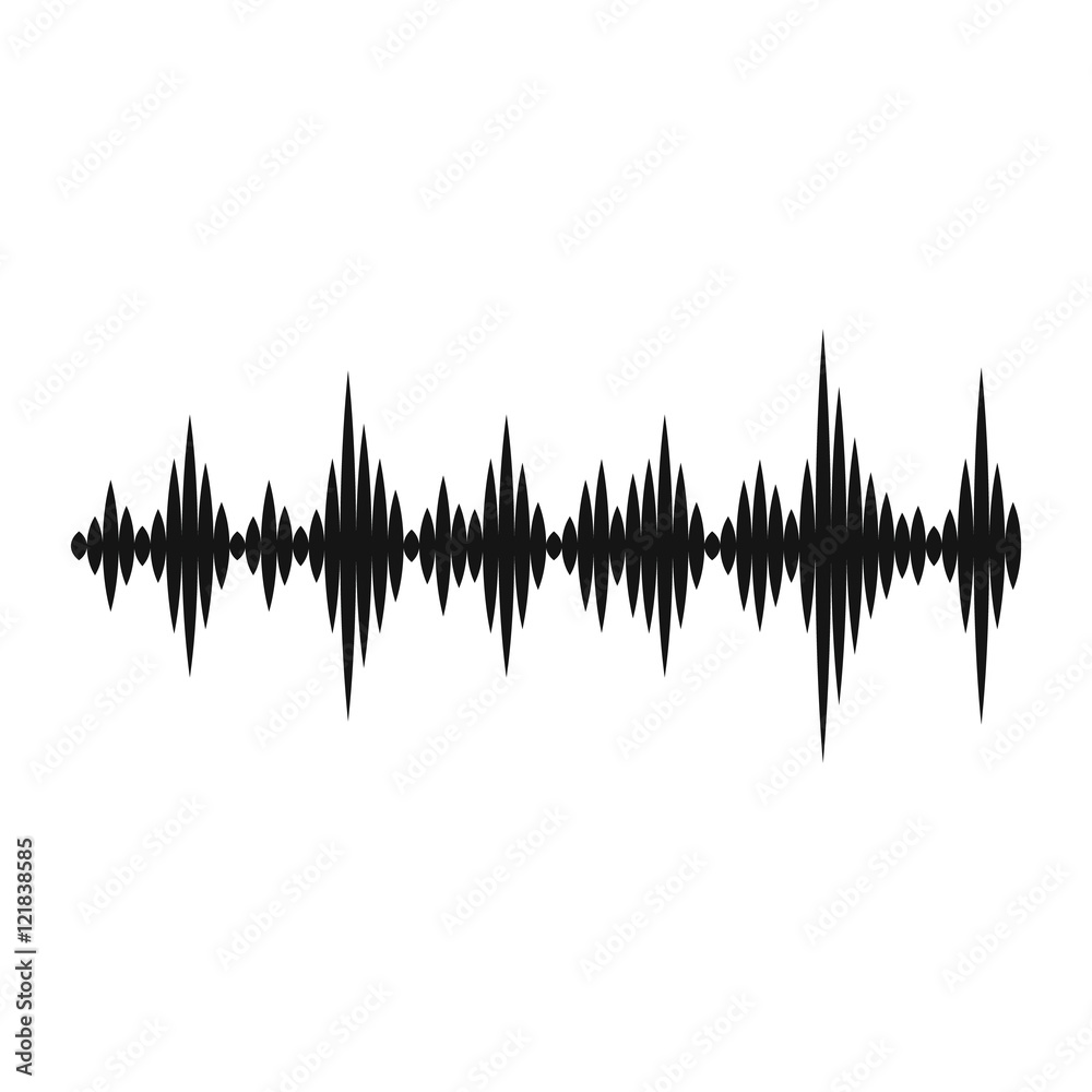 Music sound waves icon in simple style on a white background vector ...