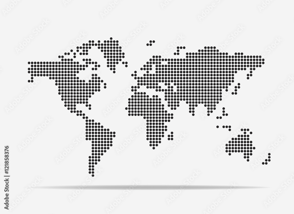 Dotted World Map. Vector illustration. Stock Vector | Adobe Stock