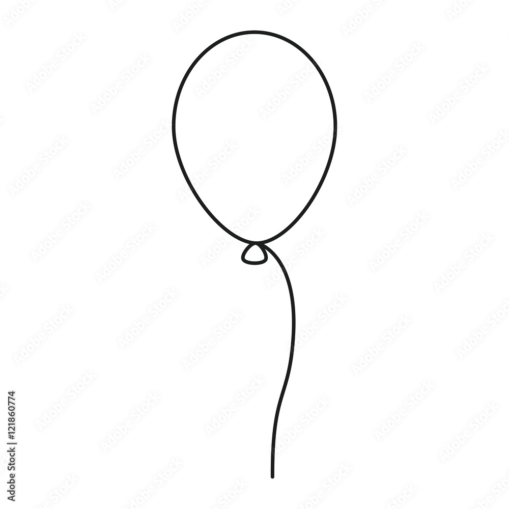 Line icon balloon. No color. Vector illustration. Stock Vector | Adobe ...